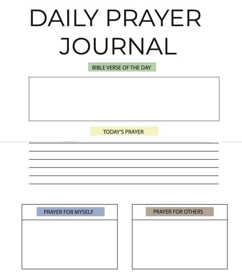 Prayer Planner - Daily Guided Prayer and Bible Study Organizer PDF - Etsy