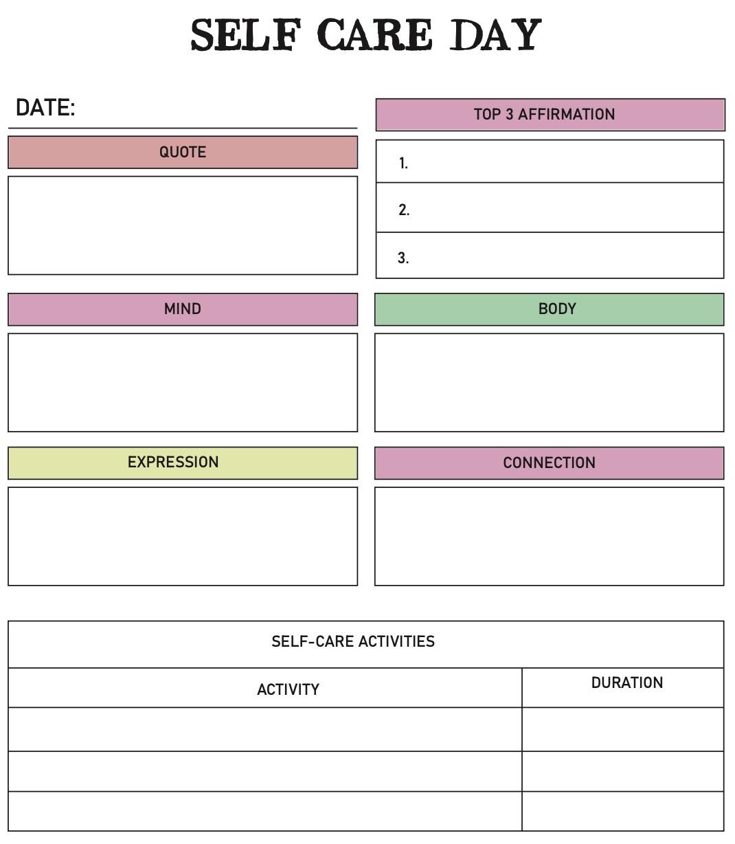 Mental Health Planner PDF - Printable Daily and Weekly Wellness Tracker ...