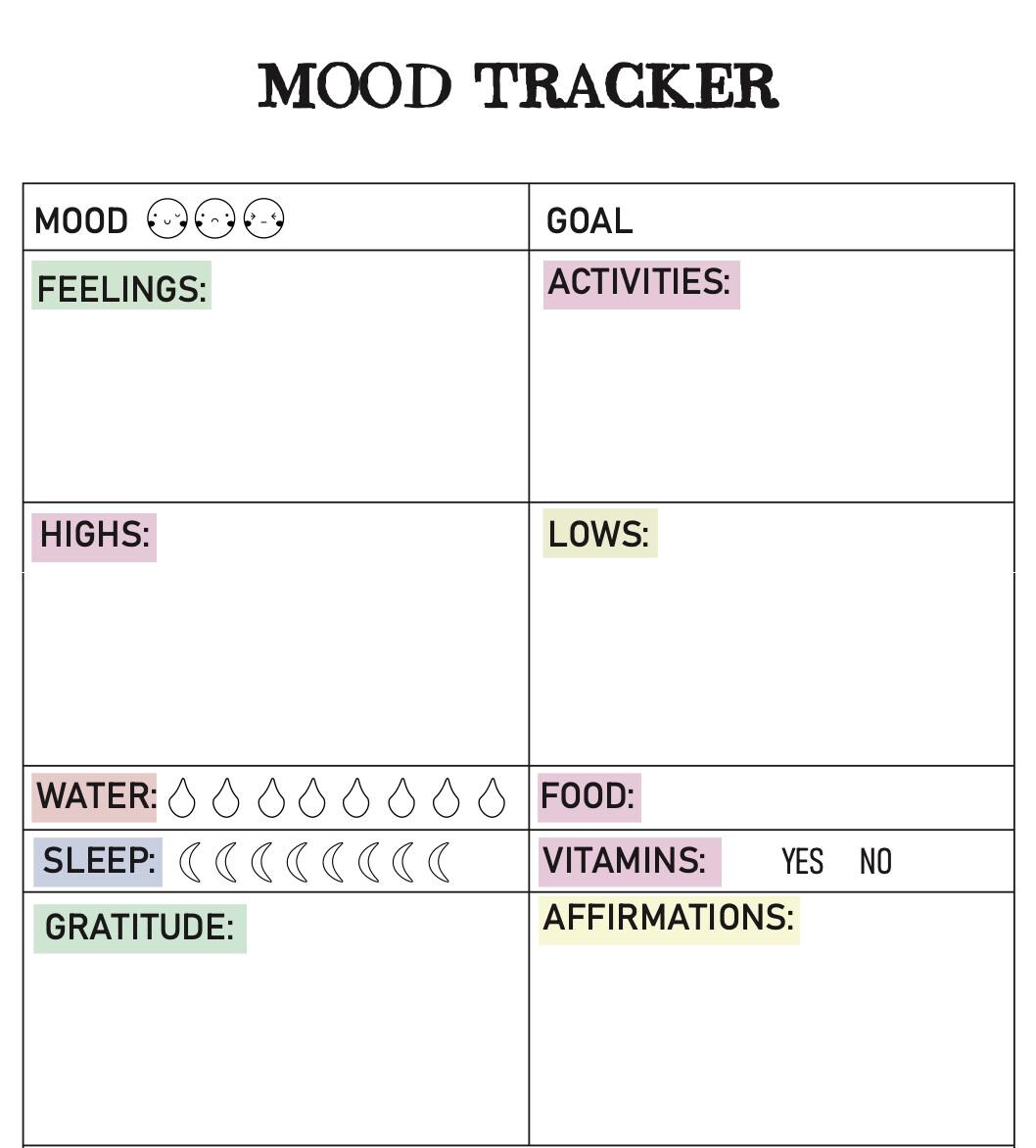 Mental Health Planner PDF - Printable Daily and Weekly Wellness Tracker ...
