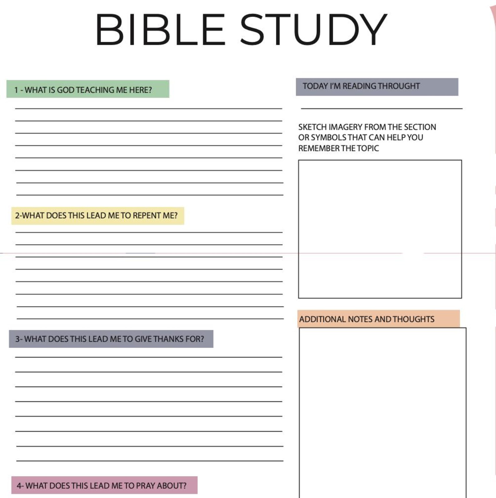 Prayer Planner - Daily Guided Prayer and Bible Study Organizer PDF - Etsy