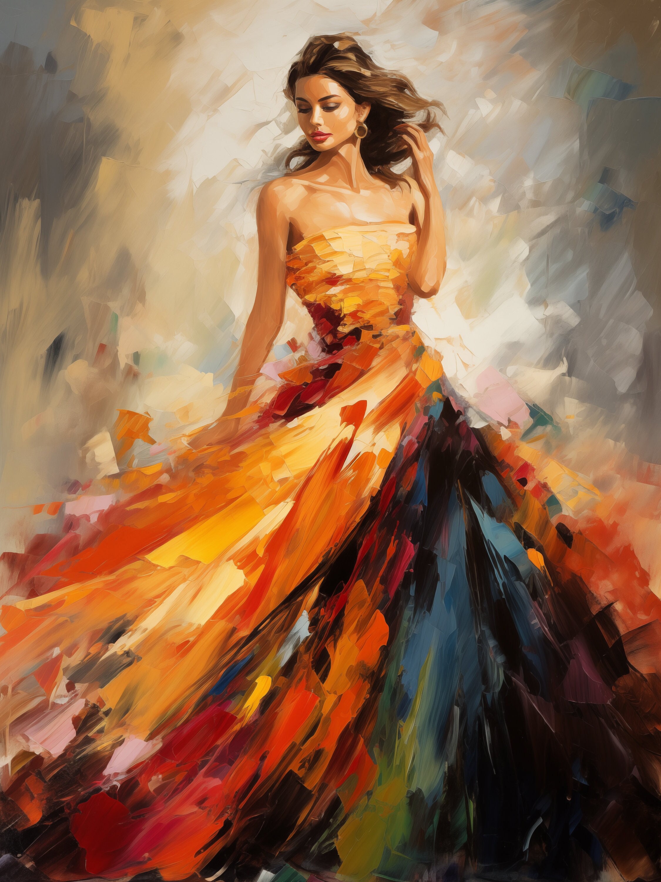 Portrait of a Beautiful Woman - Sienna, Digital Download, Wall Art ...