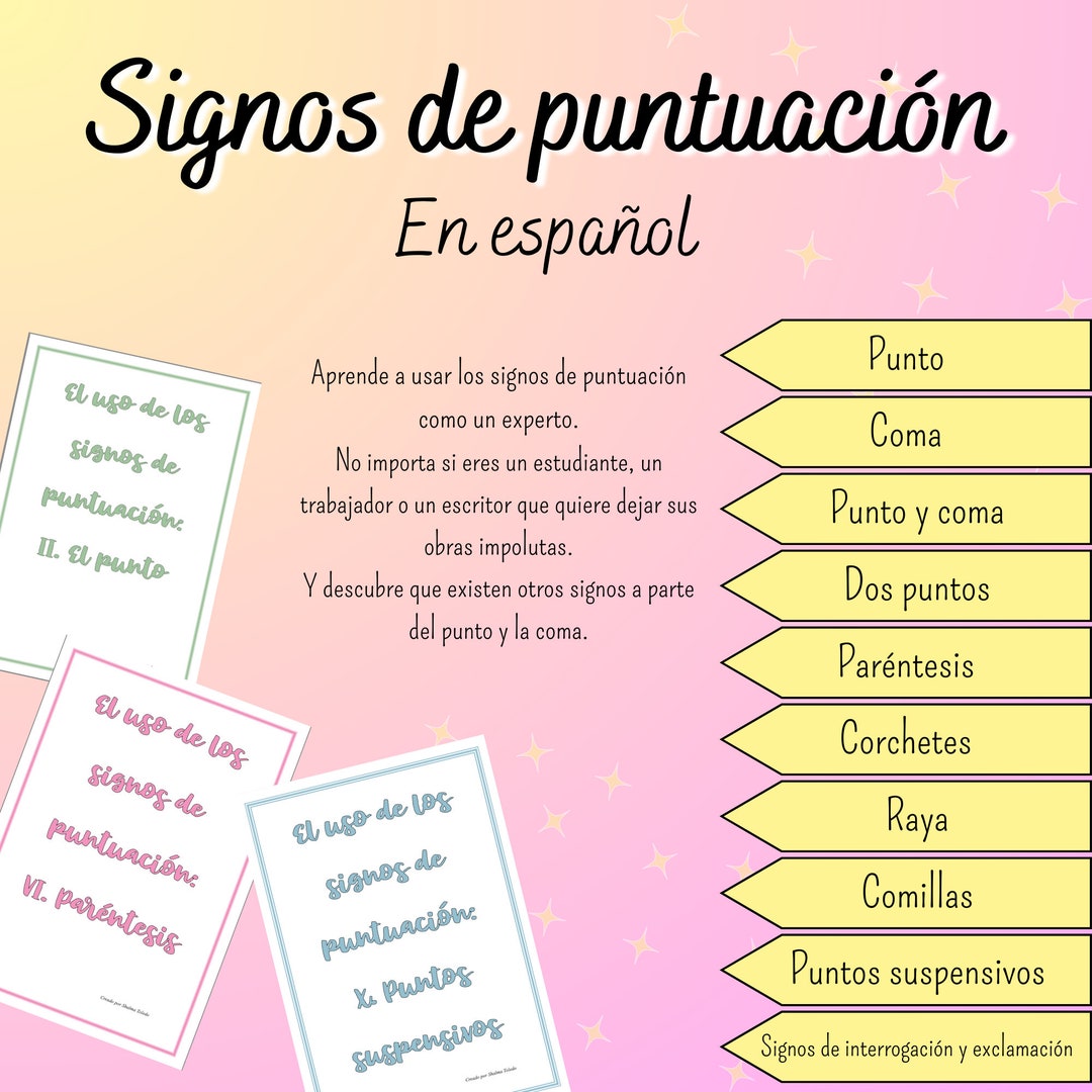 Punctuation Marks in Spanish - Etsy