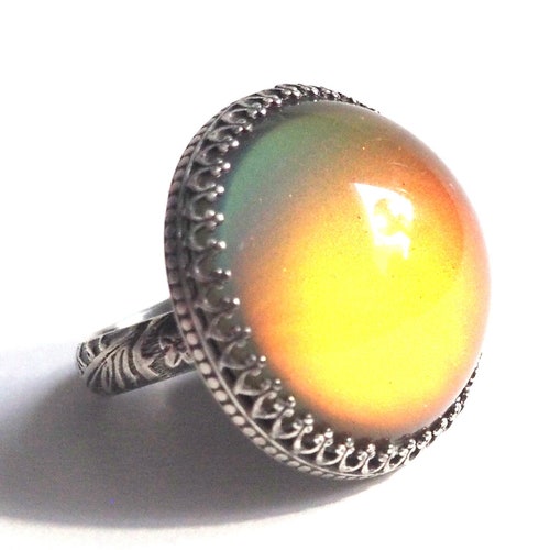 Extra Large Mood Ring in Sterling Silver - Etsy