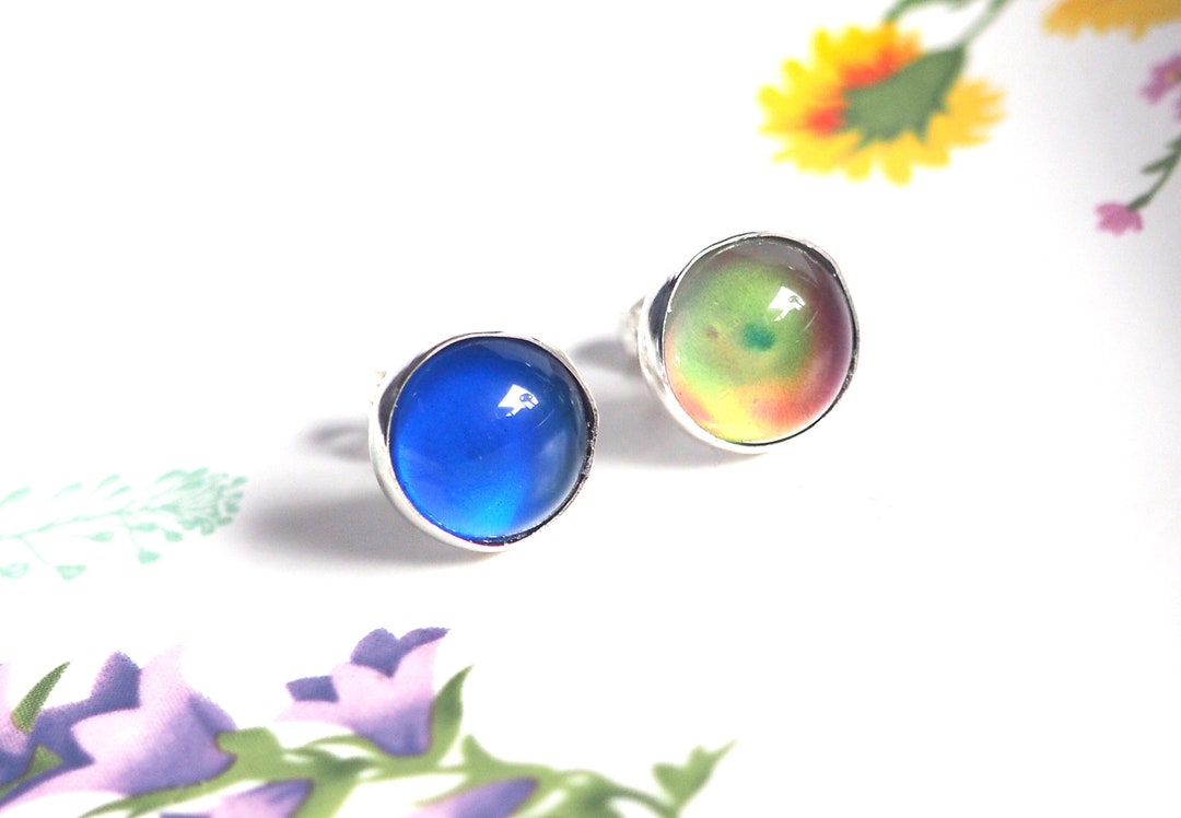 Medium Mood Earrings Color Changing - Sterling Silver and Surgical ...