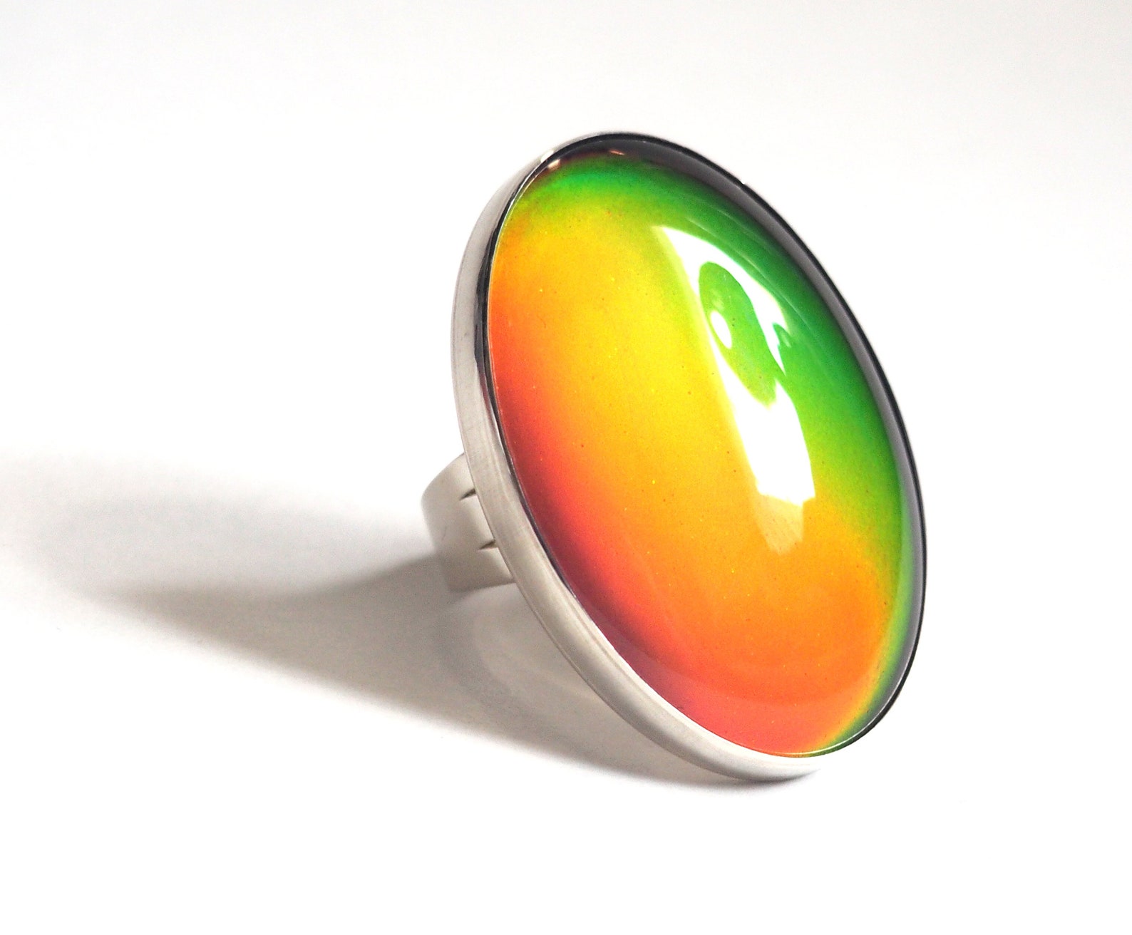 Extra Large Mood Ring in Sterling Silver - Etsy
