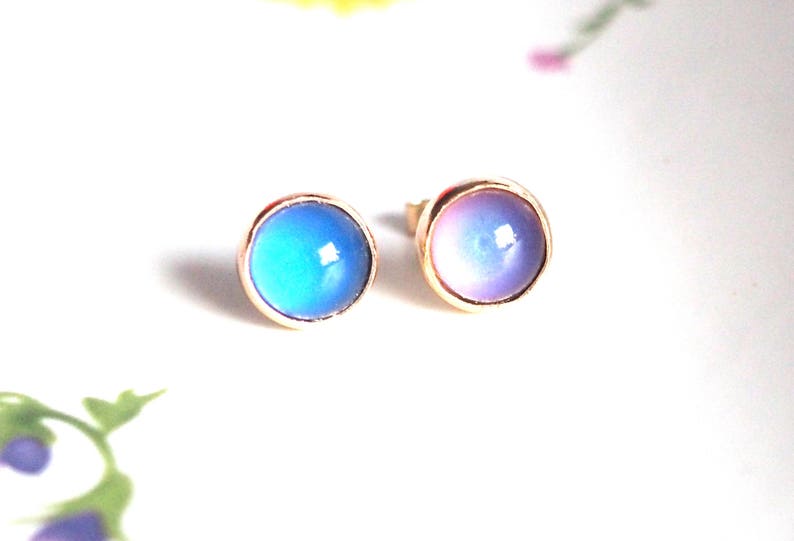 Mood Earrings 14kt Gold Color Changing - Etsy