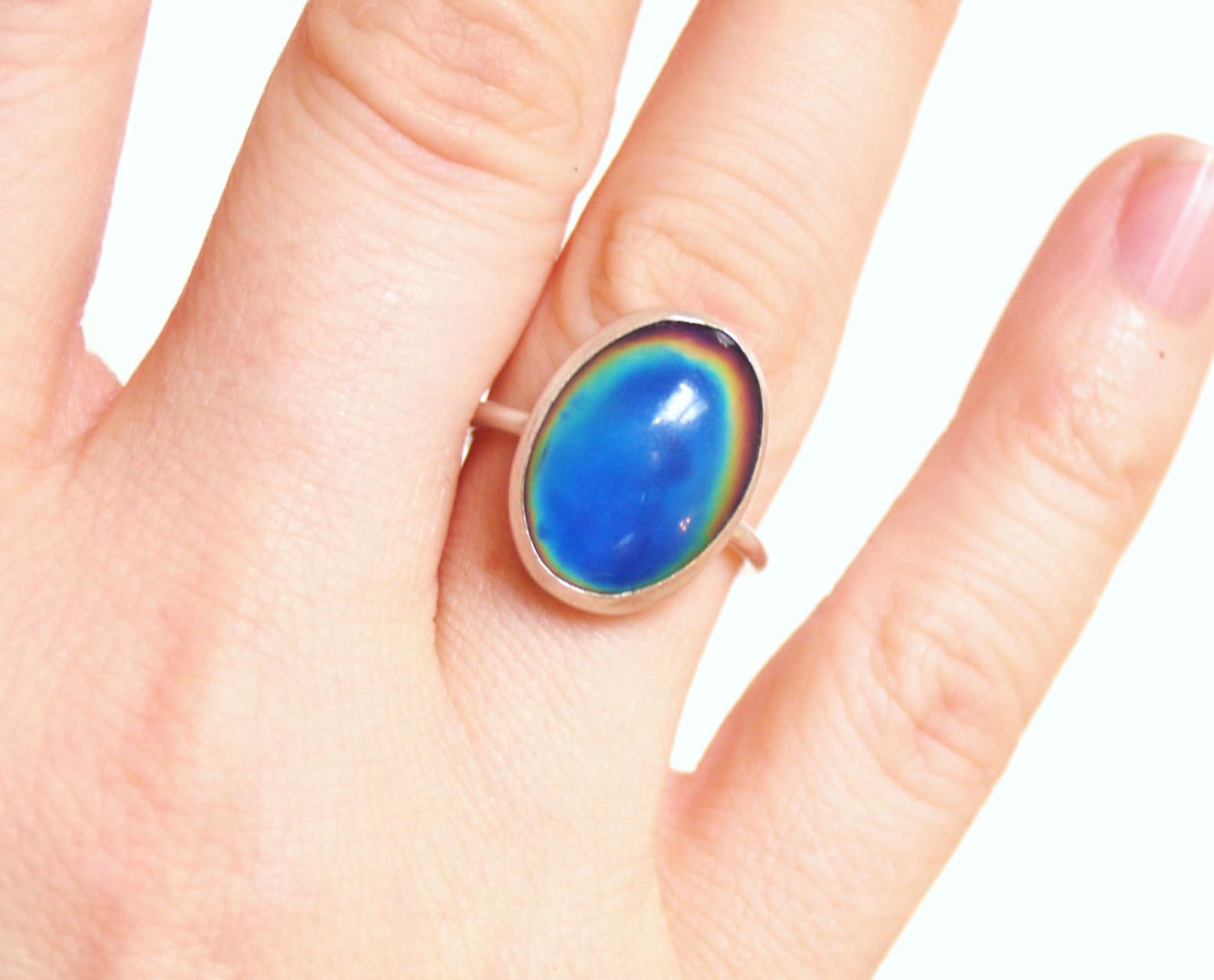 Mood Ring in Sterling Silver, Color Changing Ring - Etsy