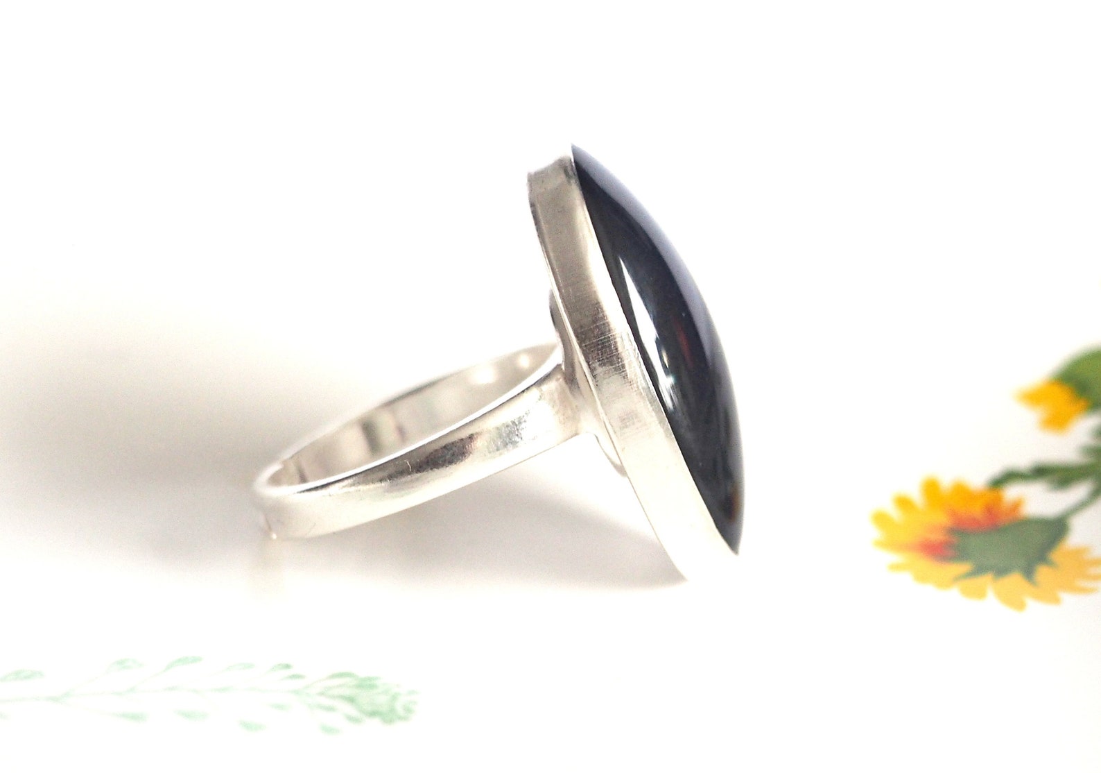 Adjustable Mood Ring Extra Large Sterling Silver | Etsy