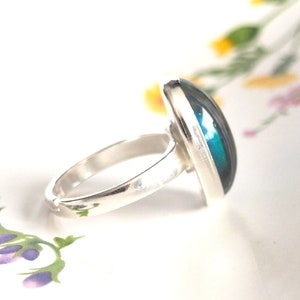 Adjustable Mood Ring in Sterling Silver, Color Changing Stone - Etsy