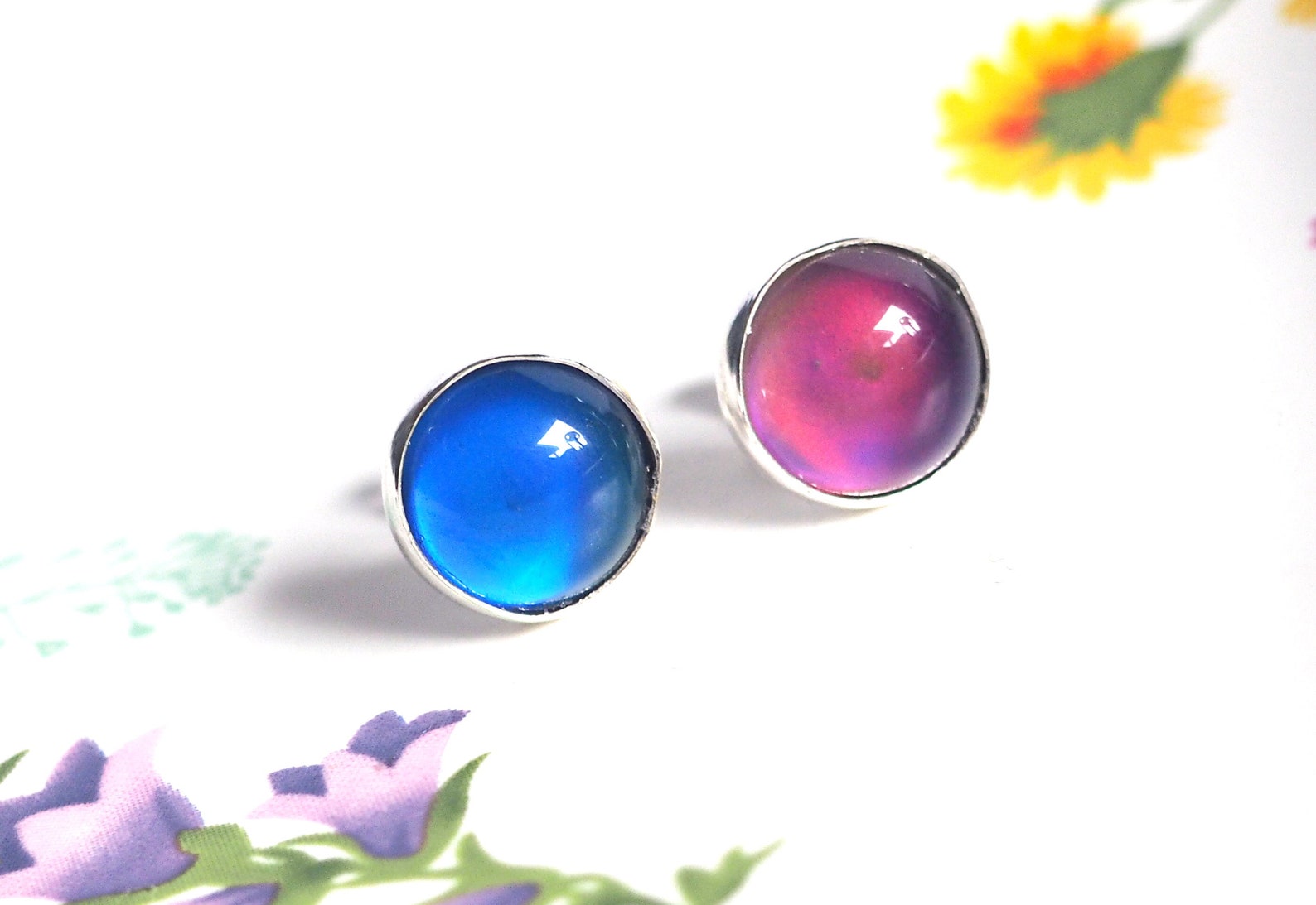 Medium Mood Earrings Color Changing - Sterling Silver and Surgical ...