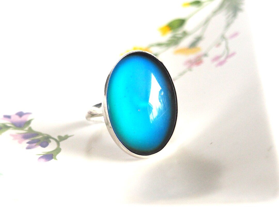 Adjustable Mood Ring, Extra Large Sterling Silver - Etsy
