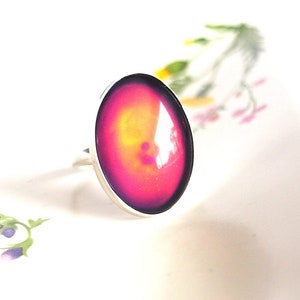 Adjustable Mood Ring, Extra Large Sterling Silver - Etsy