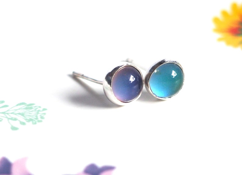 Mood Earrings in Sterling Silver Small Color Changing Earring - Etsy
