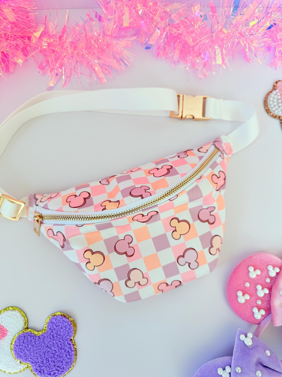 Mouse Checker Kids Fanny Pack- Theme Park Inspired - Cute Belt Bag ...