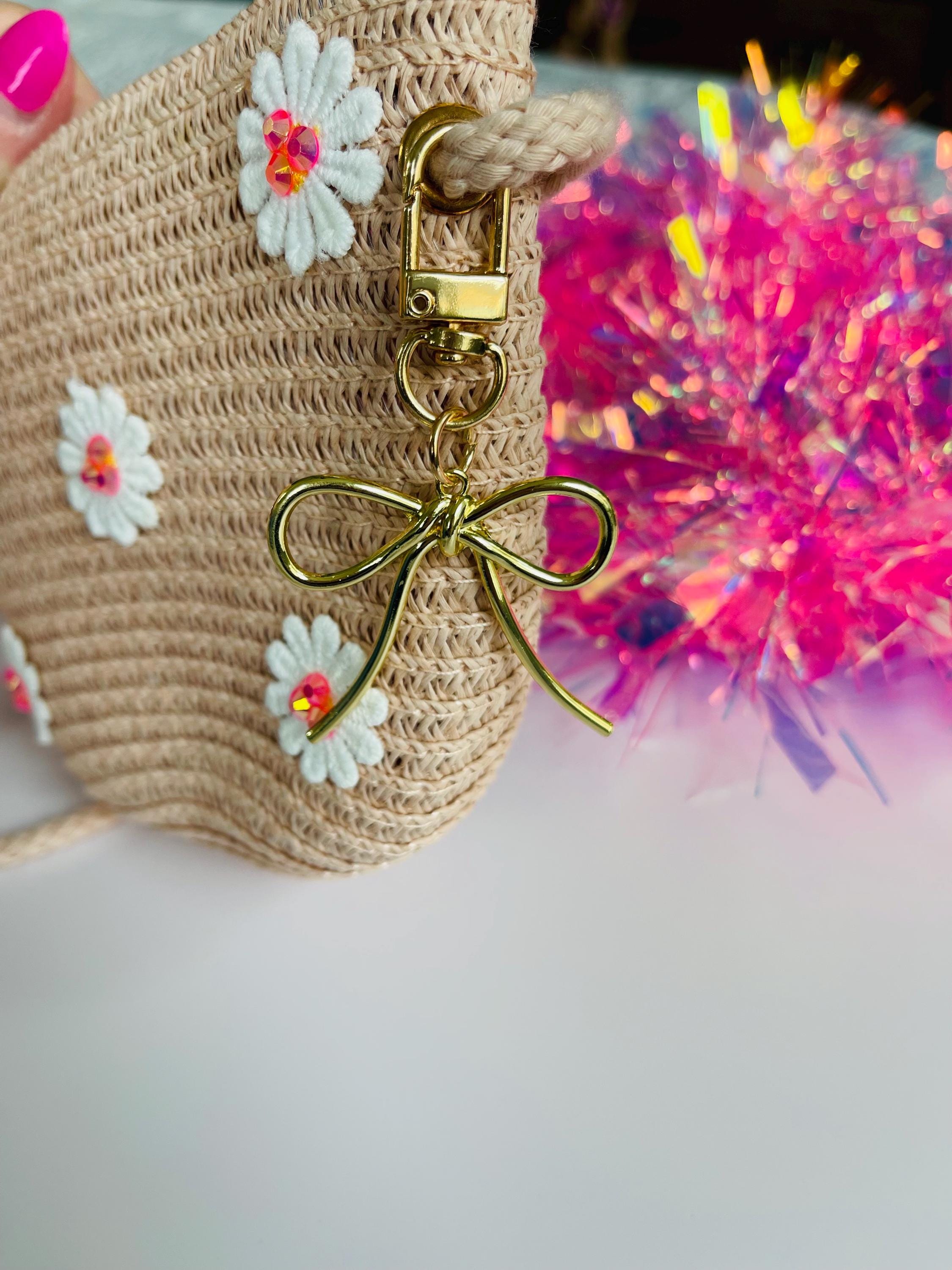 Bow Keychain - Bow Coquette Keychain - Gold Silver Bow - Bow ...