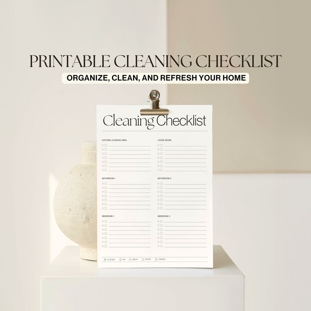 Printable Cleaning Checklist • Minimalist Cleaning Schedule • Cleaning ...