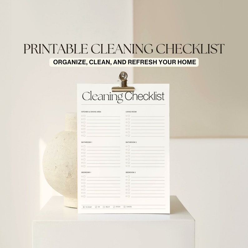 Printable Cleaning Checklist • Minimalist Cleaning Schedule • Cleaning ...
