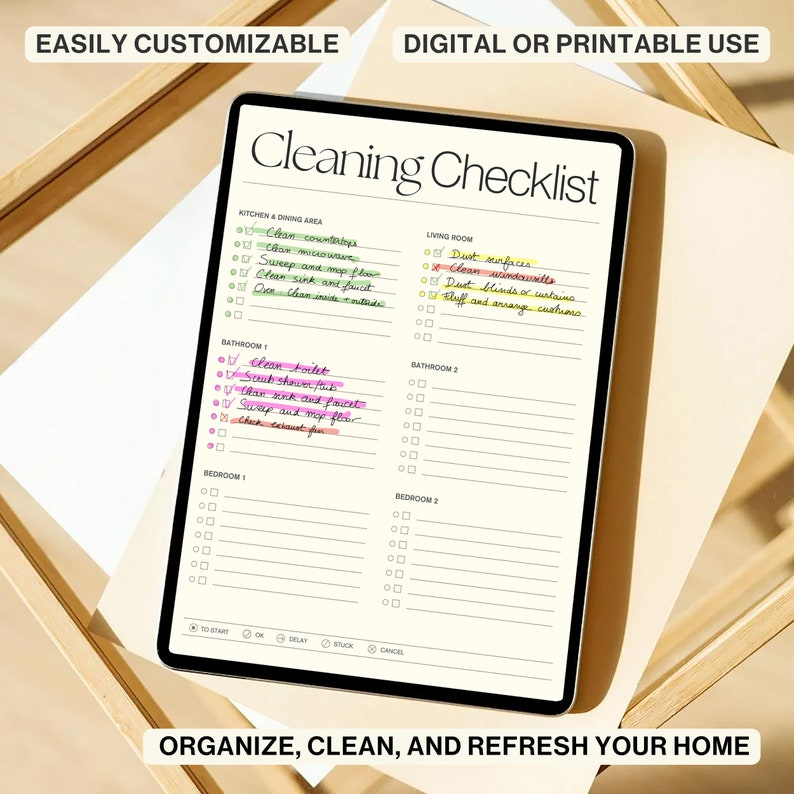Printable Cleaning Checklist • Minimalist Cleaning Schedule • Cleaning ...