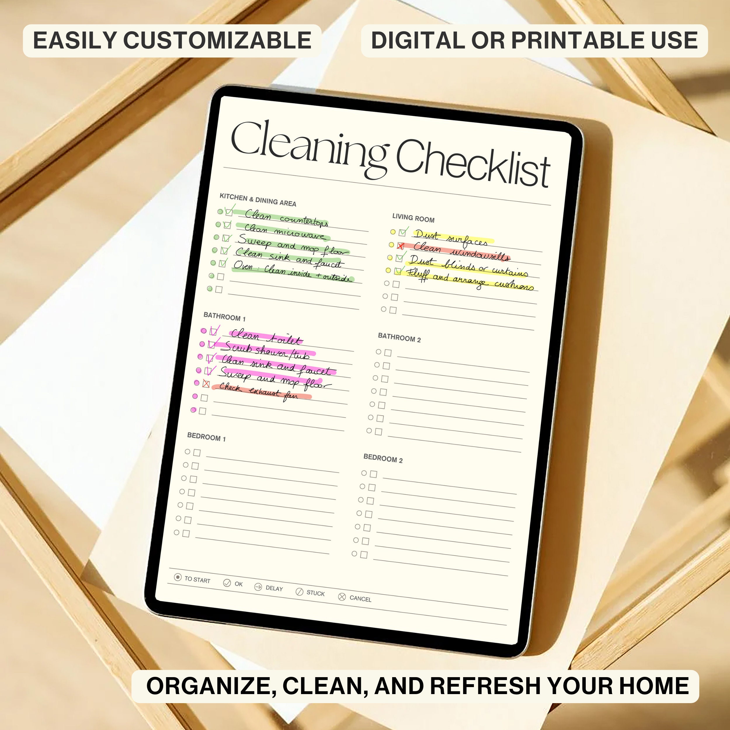 Printable Cleaning Checklist • Minimalist Cleaning Schedule • Cleaning ...