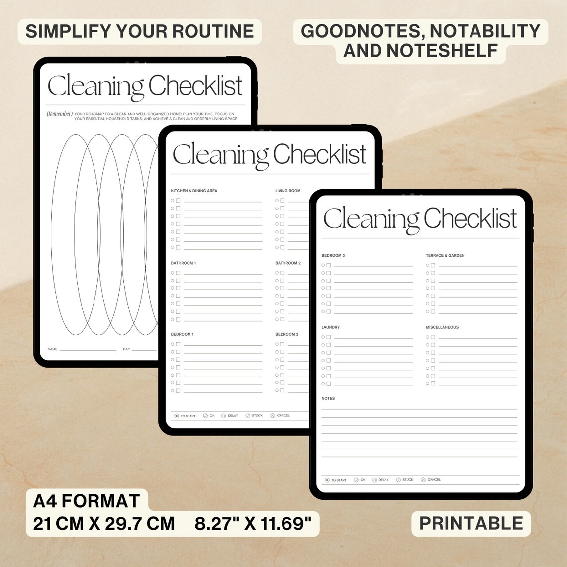 Printable Cleaning Checklist Minimalist Cleaning Schedule Cleaning to ...