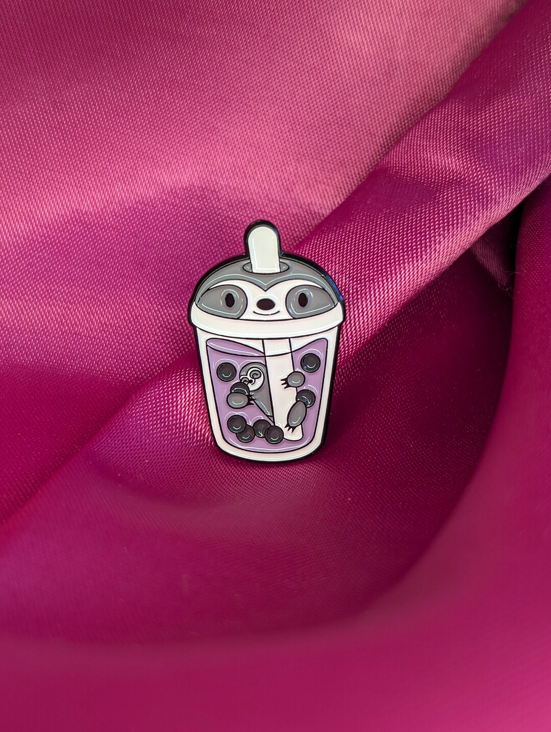 Cute Racoon Bubble Tea Enamel Pin Adorable Accessory for Kawaii Lovers ...