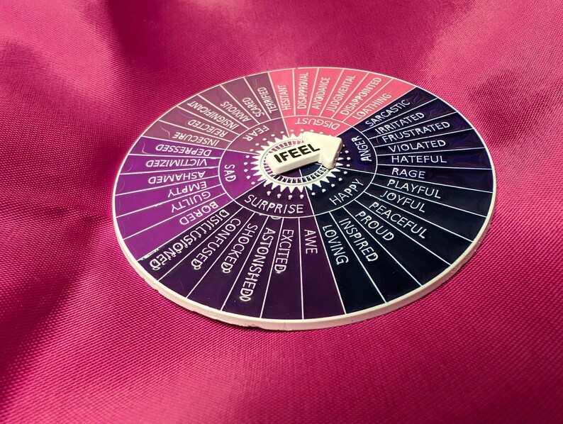 Interactive 'I Feel' Spinner Enamel Pin Colorful Mood Meter Lapel Pin ...