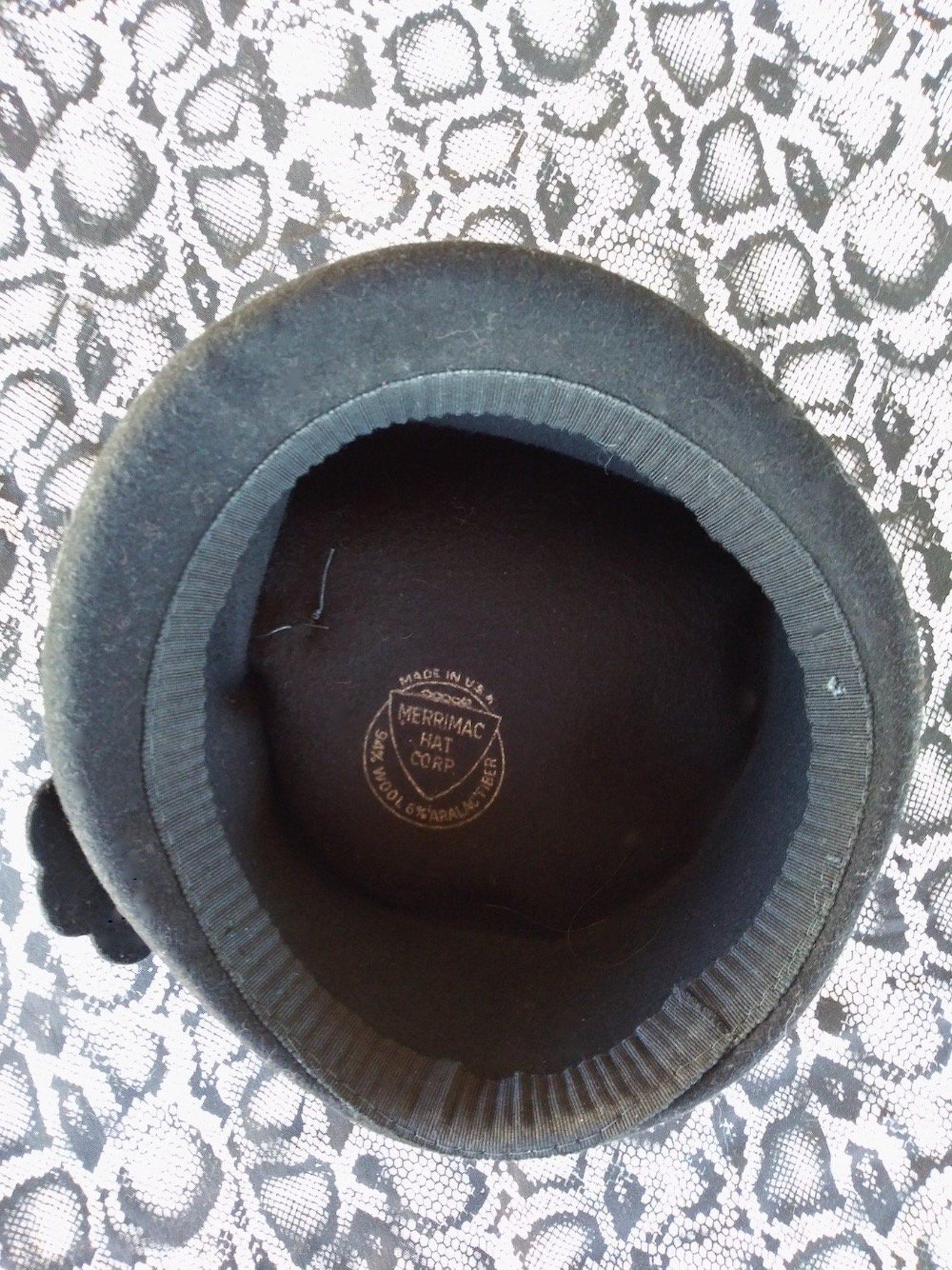 Vintage 1940s Black Wool Toque Hat With Sequins and Brass - Etsy