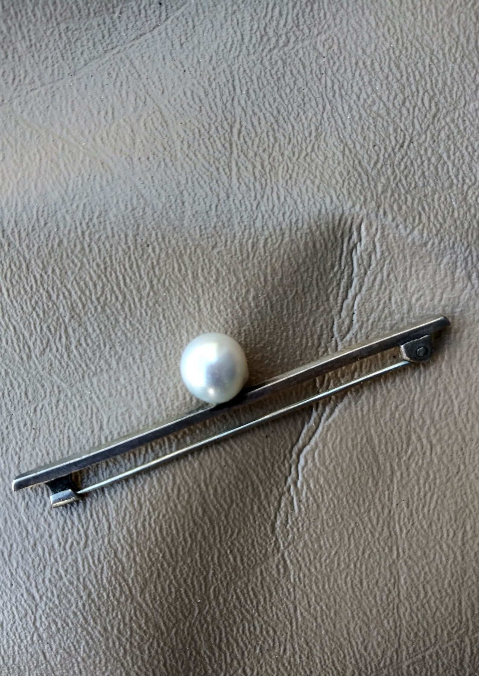 Vintage 1940s Silver and Pearl Bar Brooch 1/8 X 2.25 Inches - Etsy