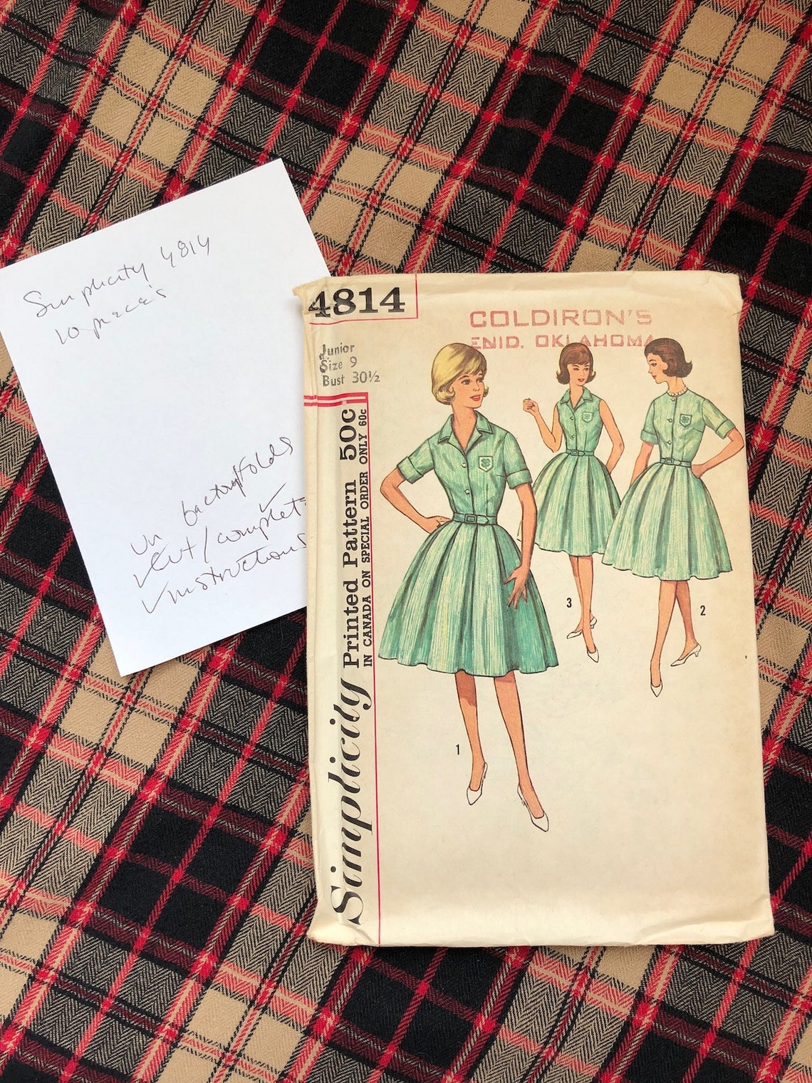 Vintage 1960s 4H Uniform Pattern Simplicity 4814 Sz S B31.5 - Etsy