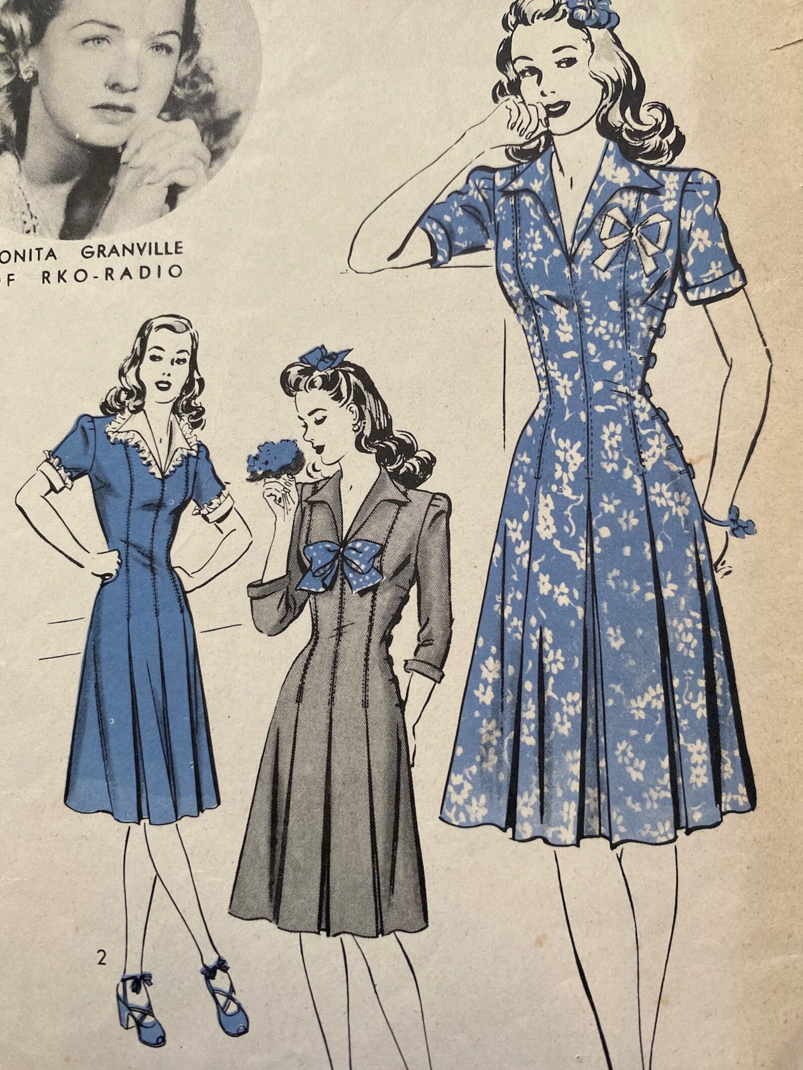 Vintage 1940s Dress Pattern Hollywood Pattern 1127 Sz S B30 - Etsy