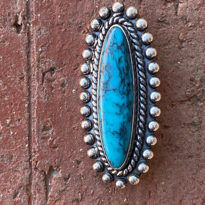 Turquoise Brooch - Etsy