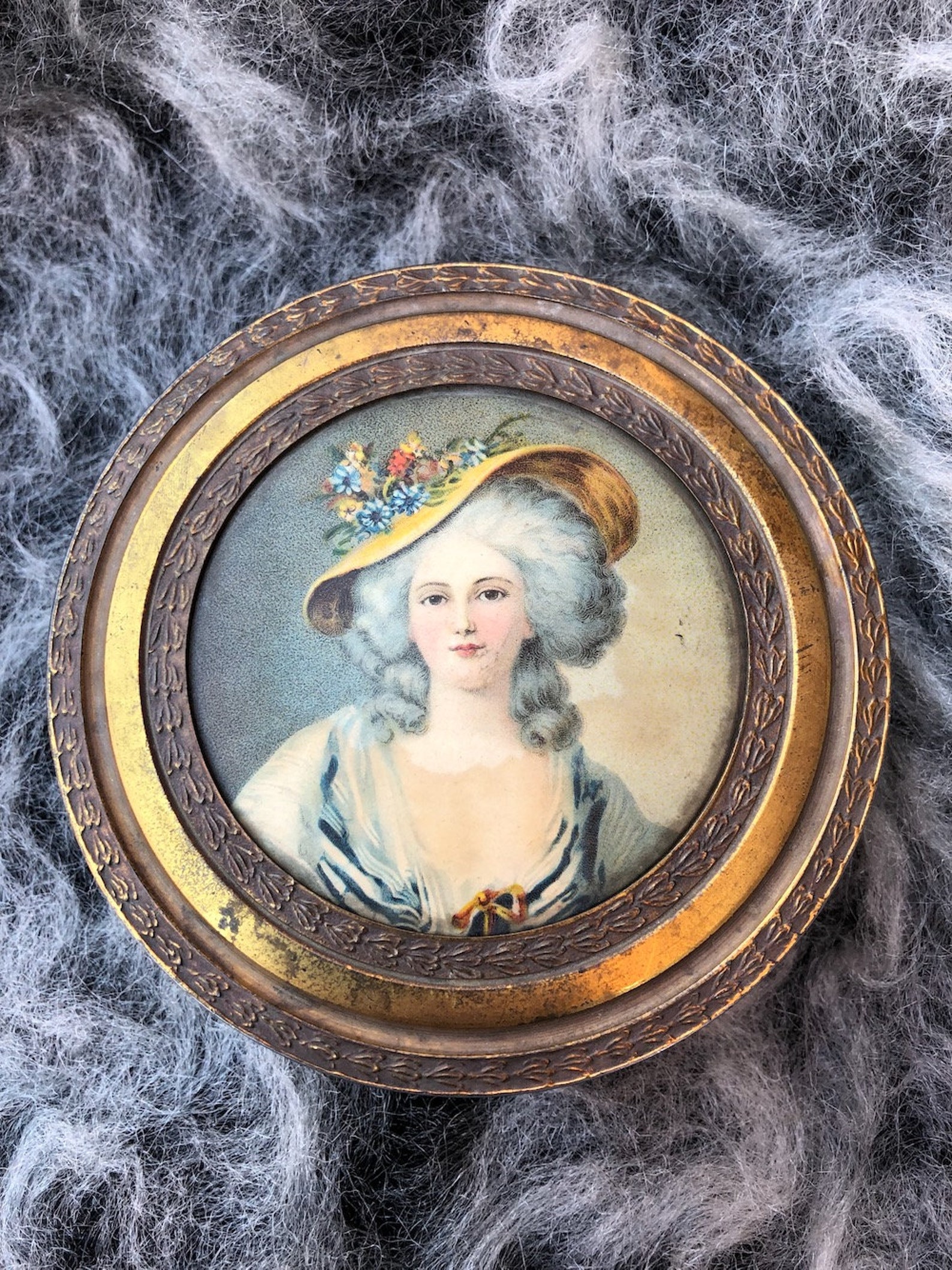 Vintage 1900s Jewelry Powder Box Lady on Lid | Etsy