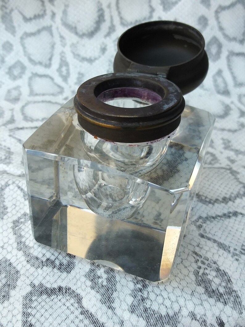 Vintage 1920s 1930s Art Deco Inkwell Stamp Box Set Antique - Etsy