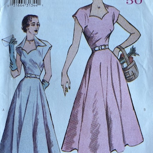Vintage 2000s Dress Pattern Retro Butterick 6522 1950s Fashion Sz S US ...
