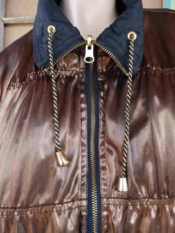 Vintage 1980s Copper Bomber Jacket Reversible Sz M L … - Gem