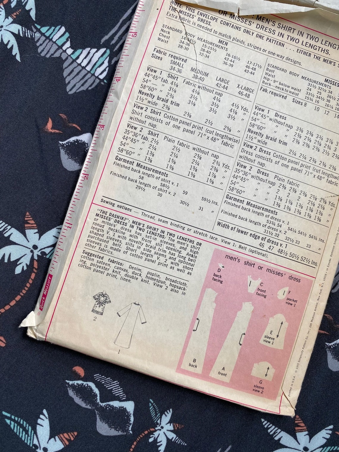 Vintage 1970s Dashiki Caftan Pattern Simplicity 5043 Sz S B34 - Etsy