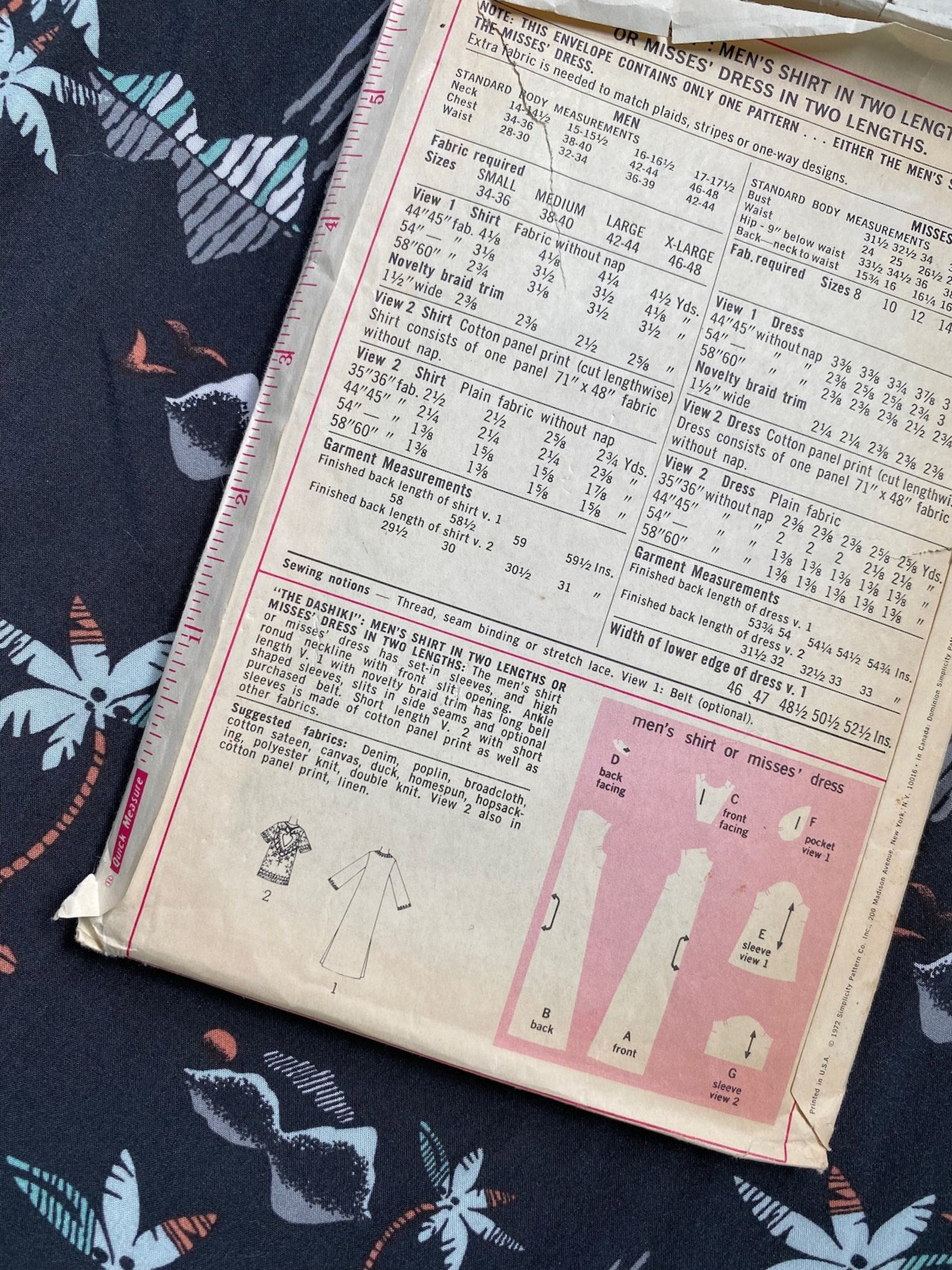 Vintage 1970s Dashiki Caftan Pattern Simplicity 5043 Sz S B34 - Etsy