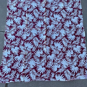 Vintage 1940s Tropical Leaf Pattern Cotton Fabric REMNANTS Select at ...
