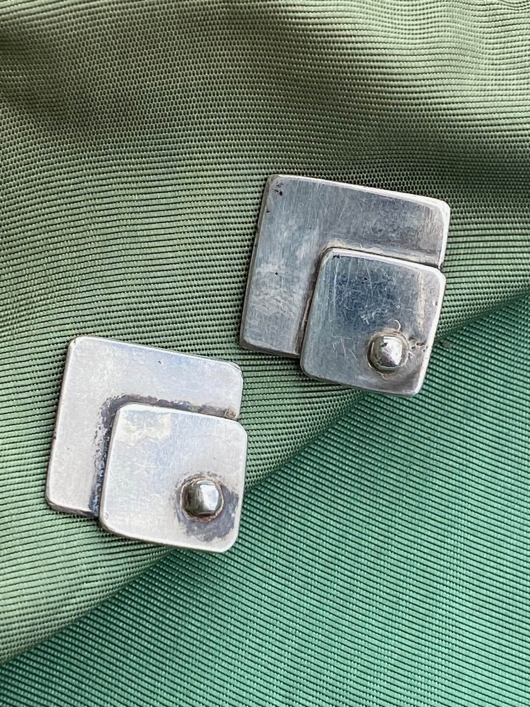 Vintage 1940s Sterling Silver Geometric Posts Screw Back - Etsy