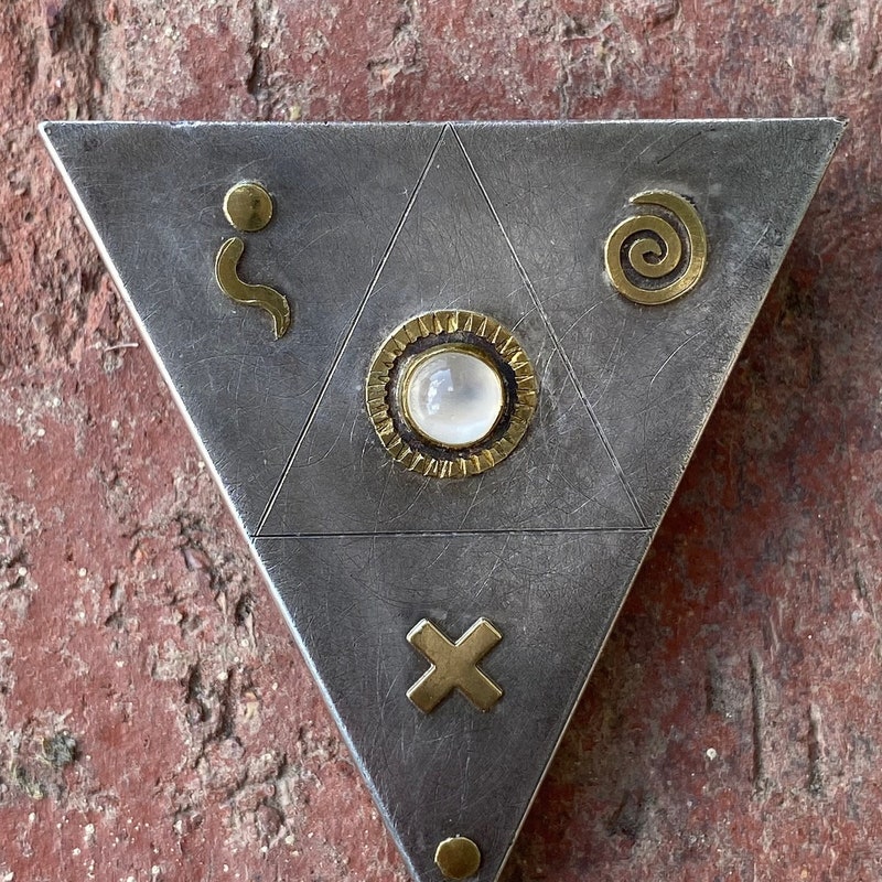 Triangle Brooch - Etsy UK