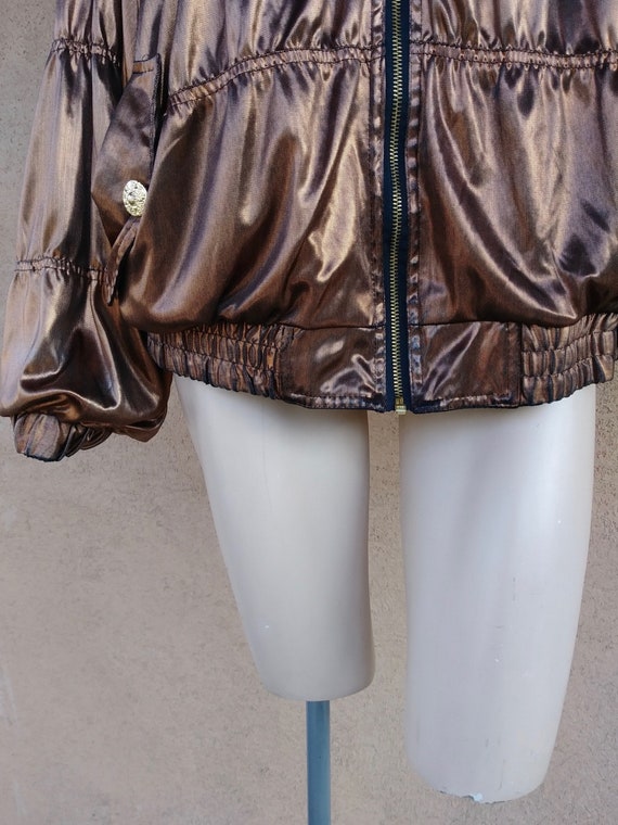 Vintage 1980s Copper Bomber Jacket Reversible Sz M L … - Gem