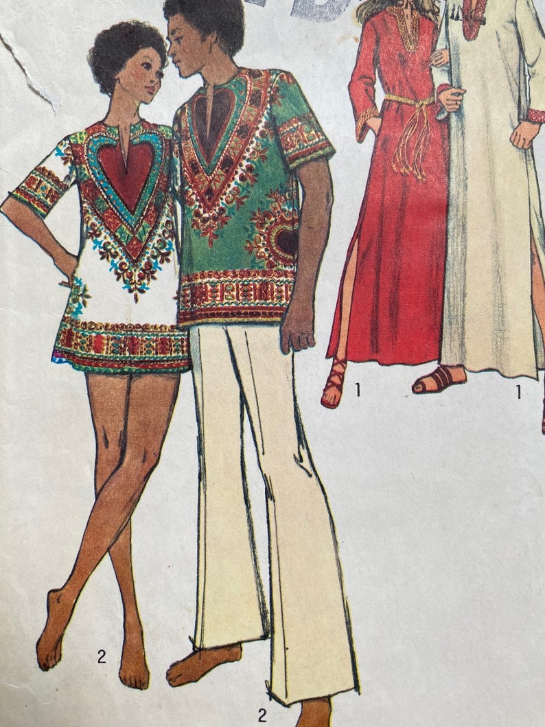 Vintage 1970s Dashiki Caftan Pattern Simplicity 5043 Sz S B34 - Etsy
