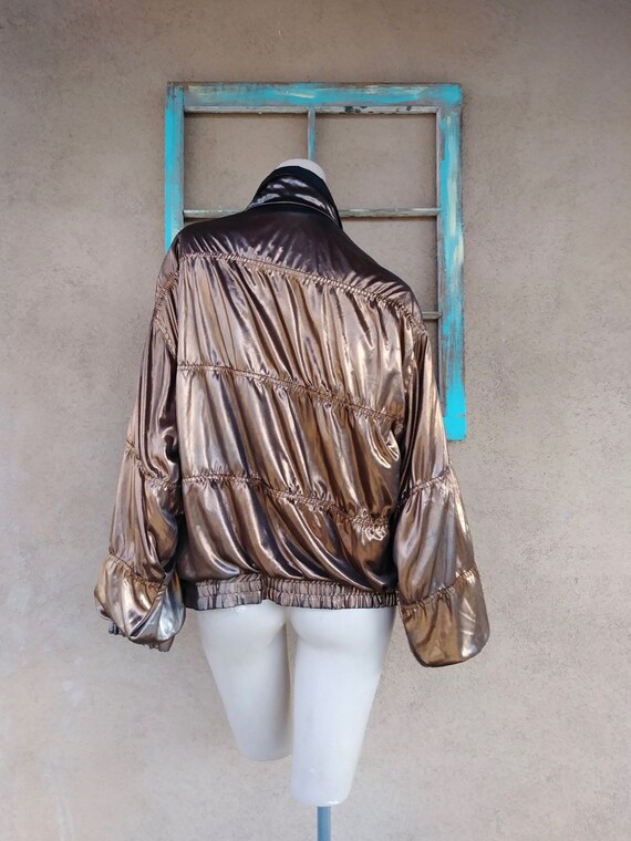 Vintage 1980s Copper Bomber Jacket Reversible Sz M L … - Gem