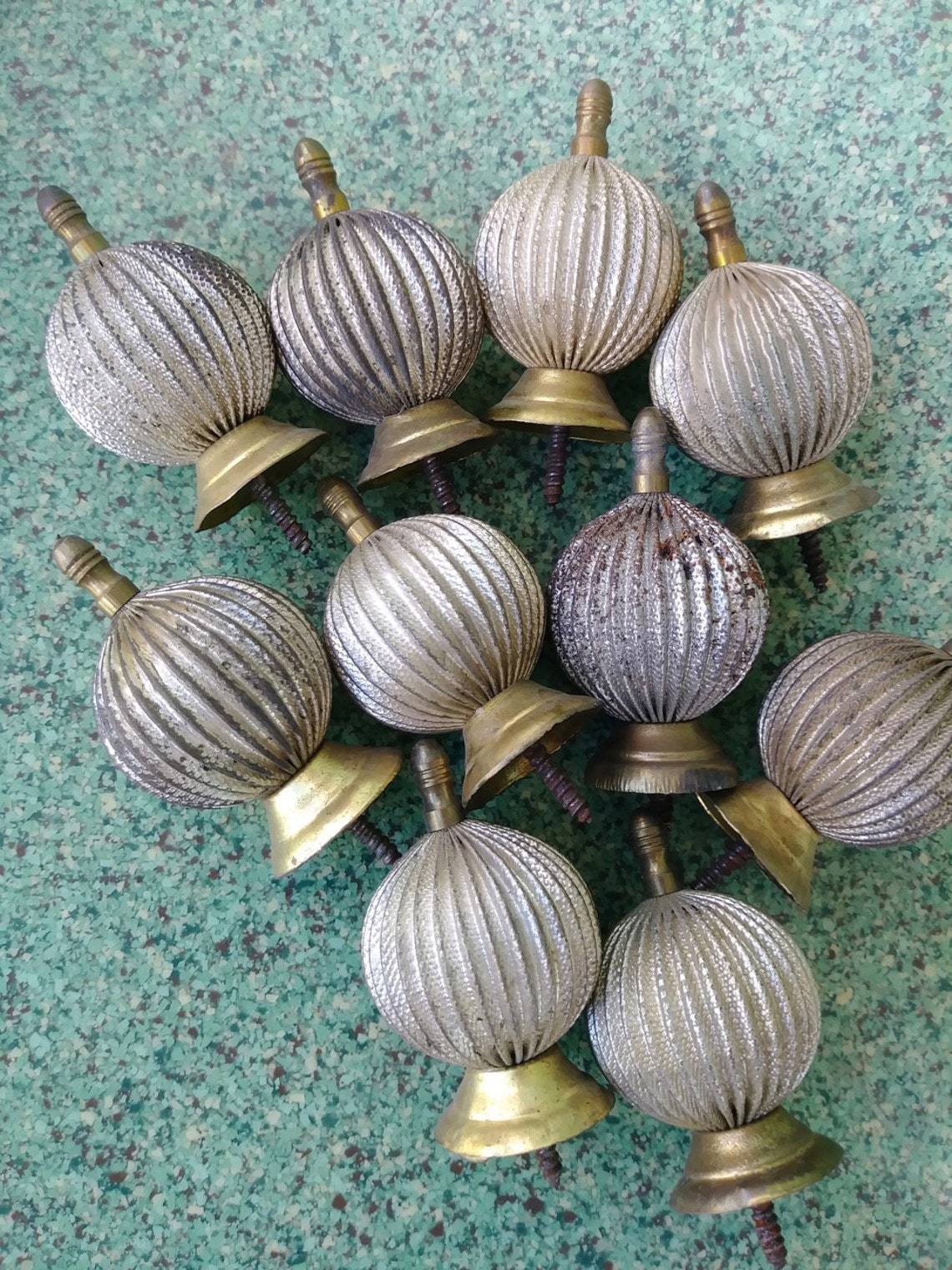 Vintage 1900s Drapery Finials for Curtain Rods Set of 6 - Etsy