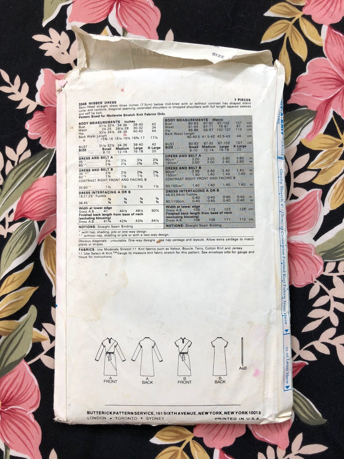 Vintage 1970s Color Block Dress Pattern Butterick 3348 Sz L - Etsy