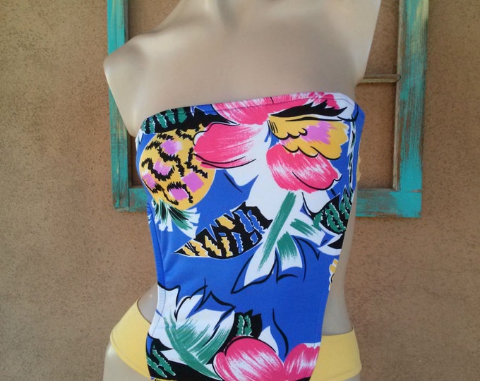 Vintage 1980s Swimsuit 80s Bathing Suit Ultra High Cut Bay Watch One ...