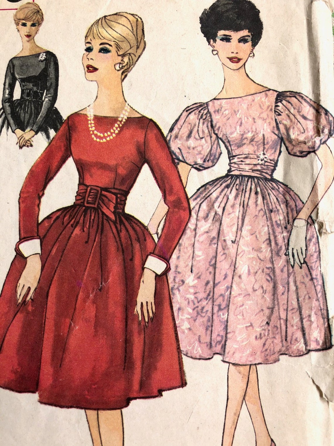 Vintage 1950s Party Dress Pattern Simplicity 3150 Sz S W24.5 - Etsy