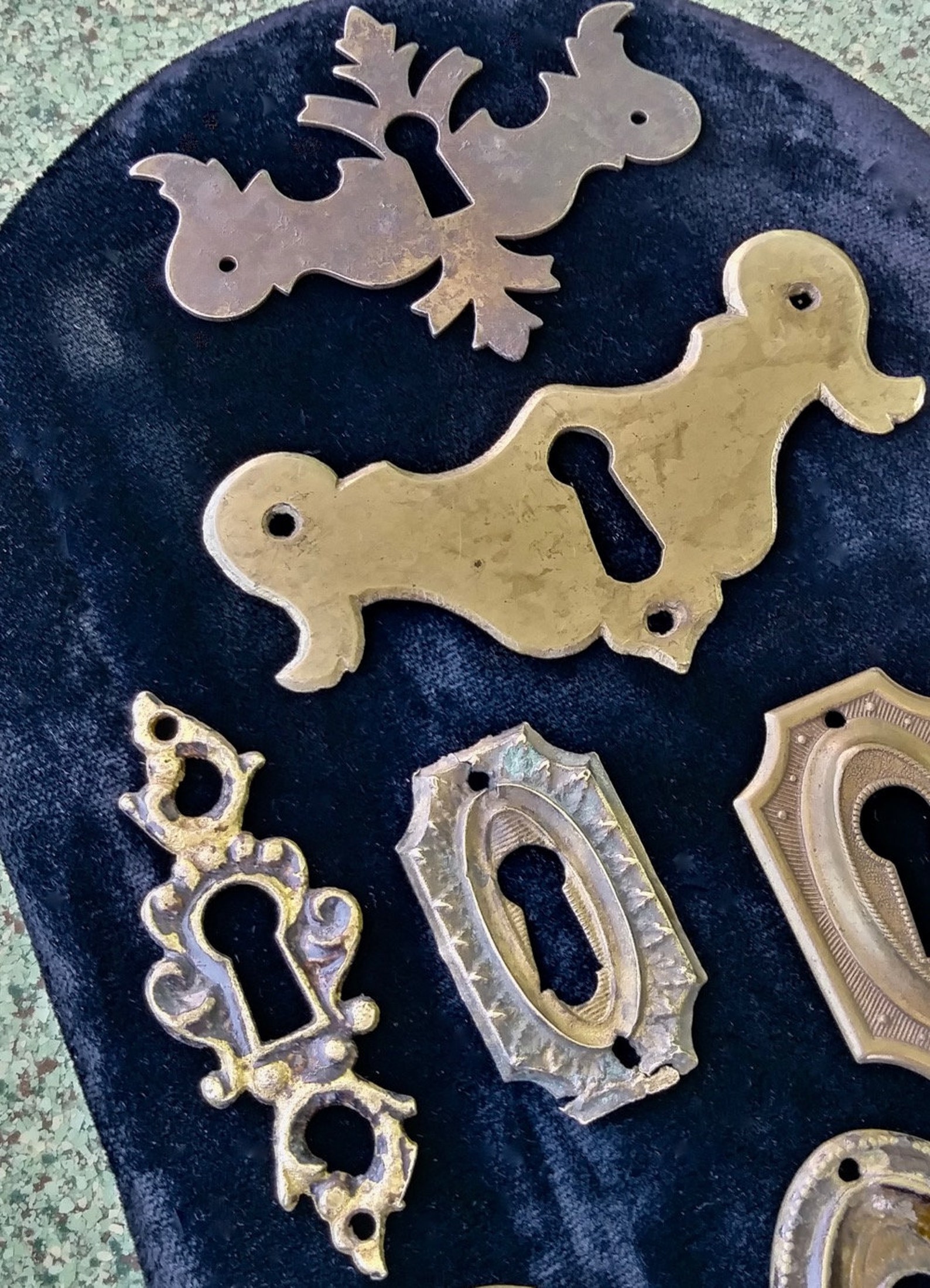 Vintage 1900s Keyhole Plates Backplate Furniture Hardware Set - Etsy