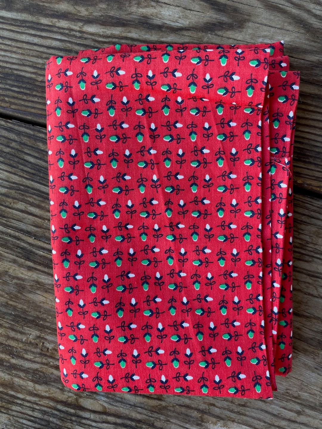 Vintage 1960s Red Cotton Calico Fabric 1.75 Yds - Etsy