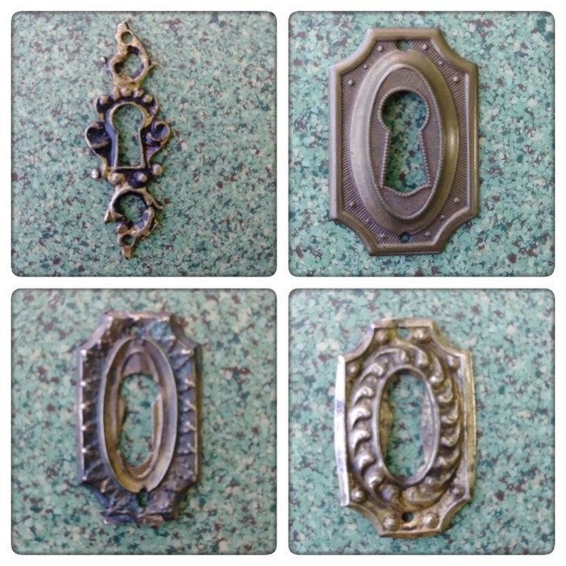 Vintage 1900s Keyhole Plates Backplate Furniture Hardware Set - Etsy